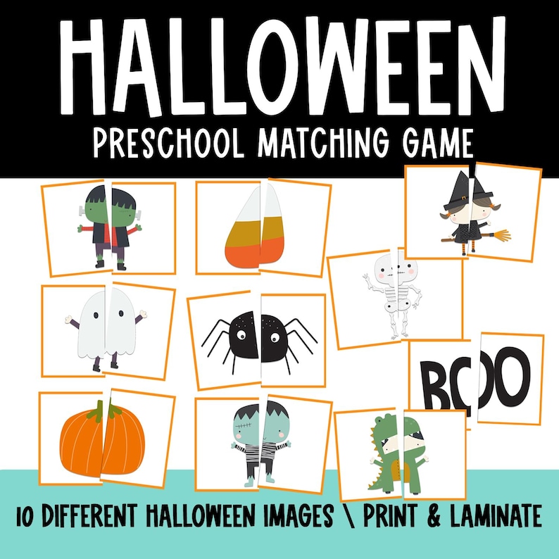 Halloween Preschool Matching Game Printable | Toddler Matching Cards ...