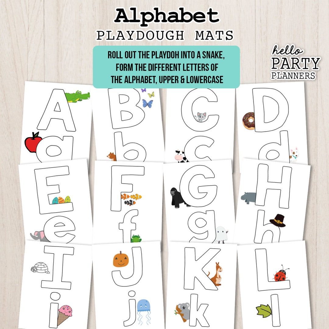 Alphabet Play Dough Mats Preschool Activities A-Z Printable Play Doh ...