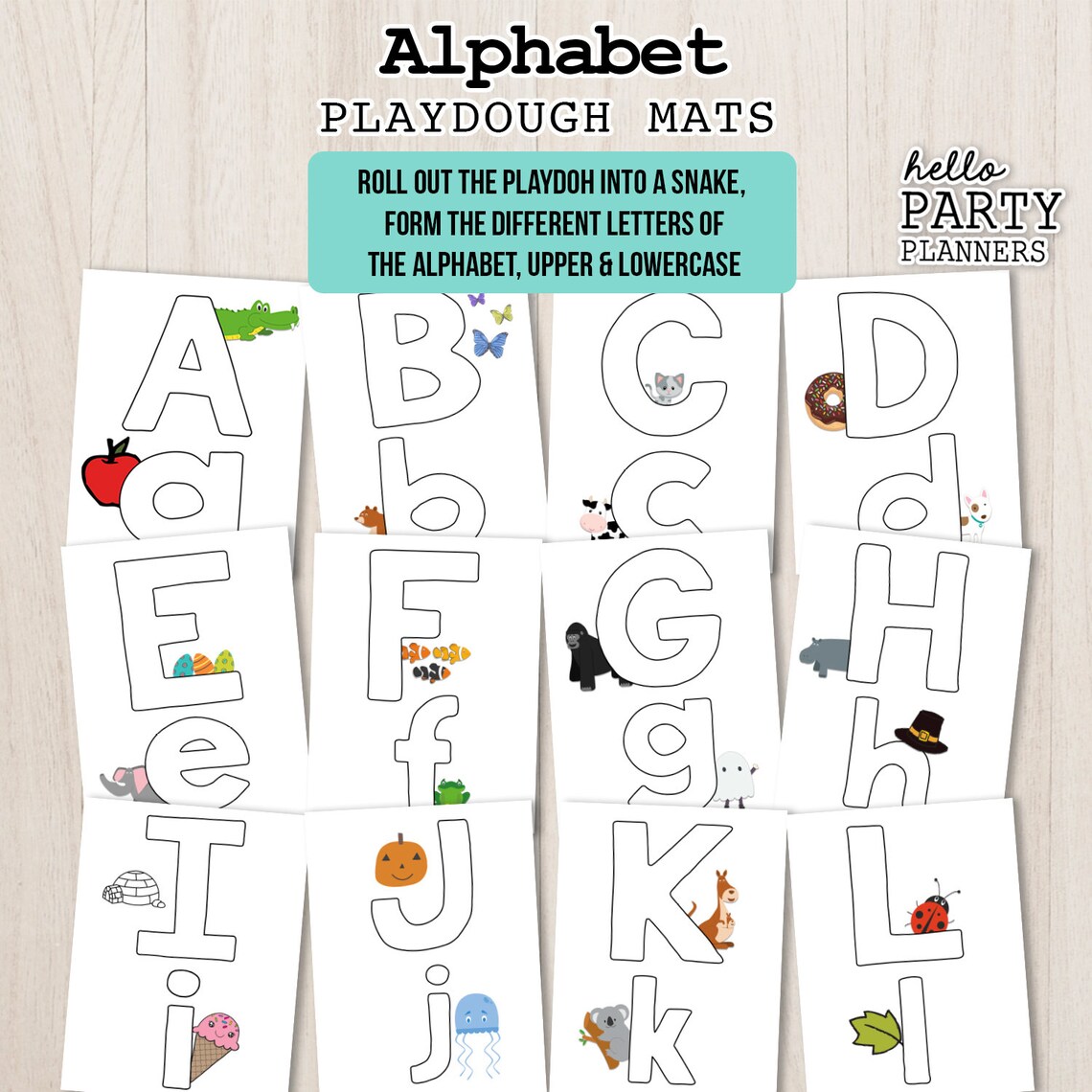 Alphabet Play Dough Mats Preschool Activities A-Z Printable Play Doh ...