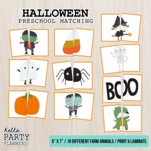 Halloween Matching Game: Preschool Activity (digital Download) - Etsy