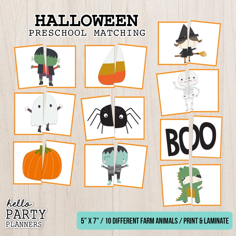 Halloween Matching Game: Preschool Activity (digital Download) - Etsy