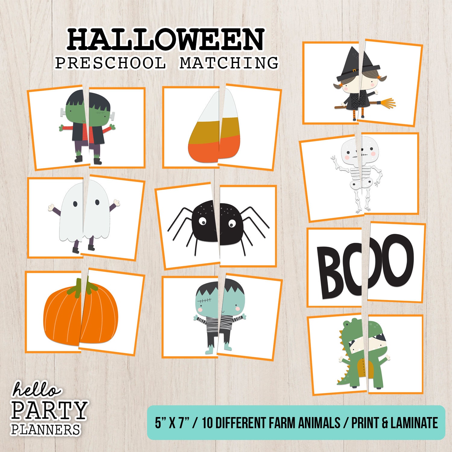 Halloween Matching Game: Preschool Activity (digital Download) - Etsy