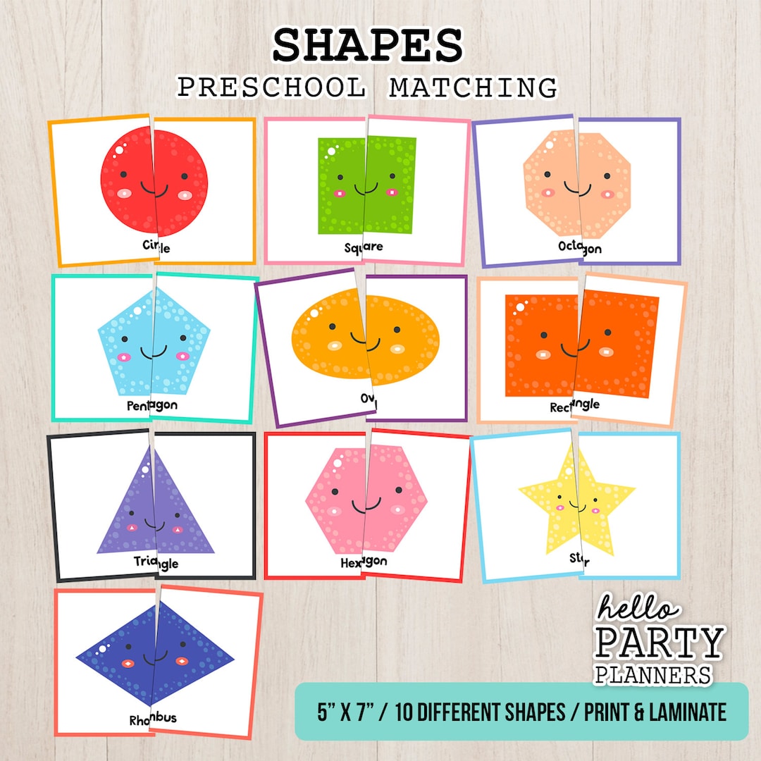 Shapes Matching Game Preschool Activities Printable Shapes Matching ...