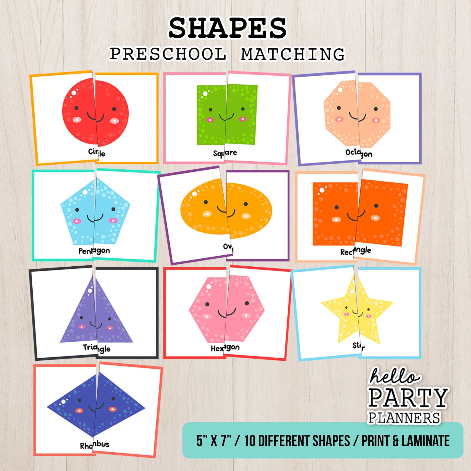 Shapes Matching Game Preschool Activities Printable Shapes Matching ...