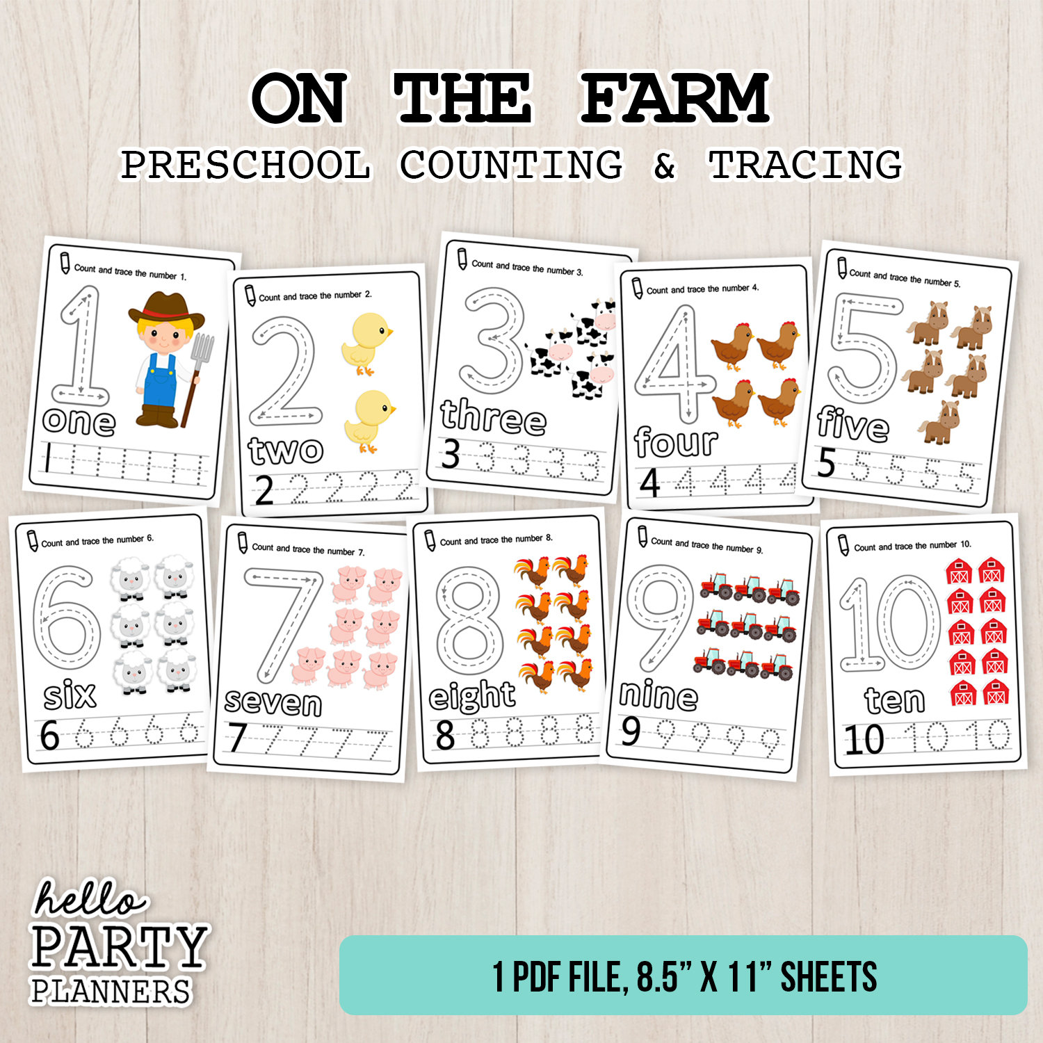 Farm Animal Matching Game: Preschool Learning Activities (digital ...