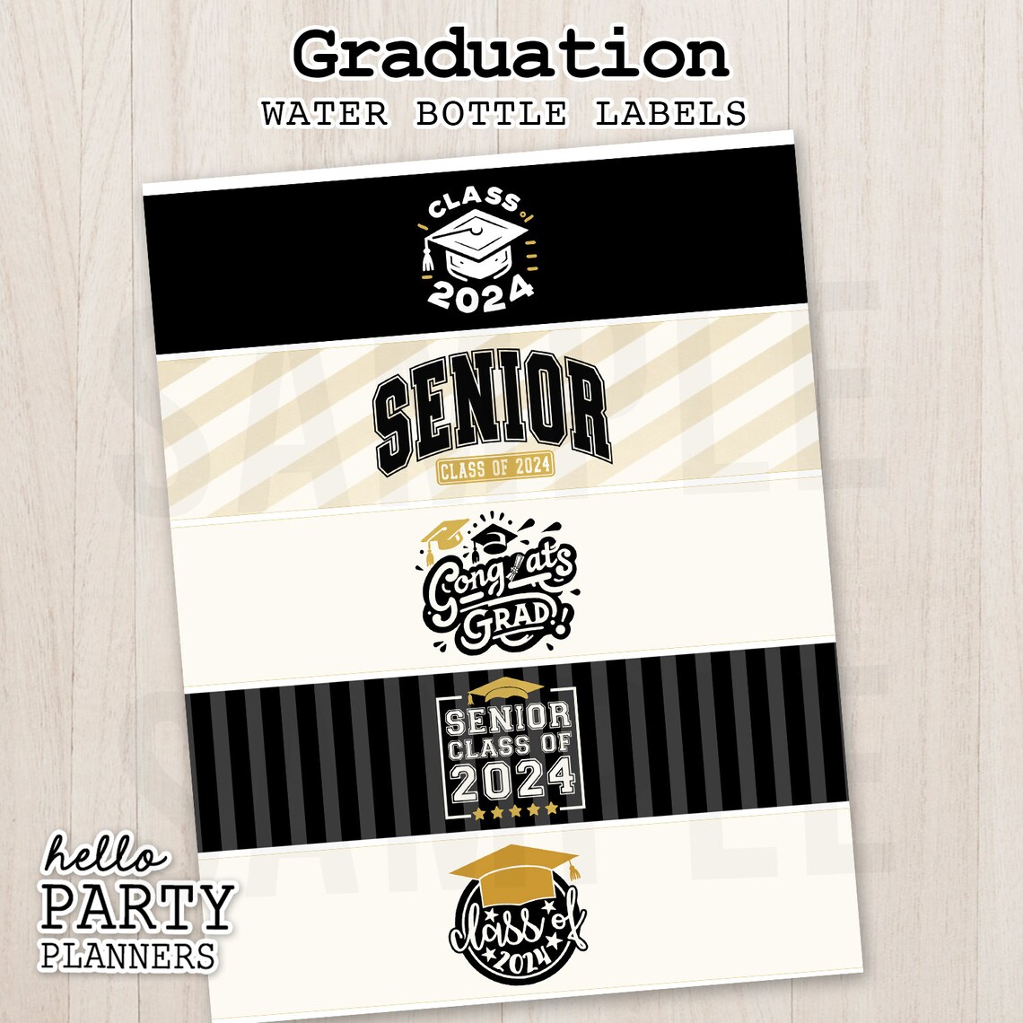 Graduation Water Bottle Labels, 2024 Senior, Graduation Printable ...