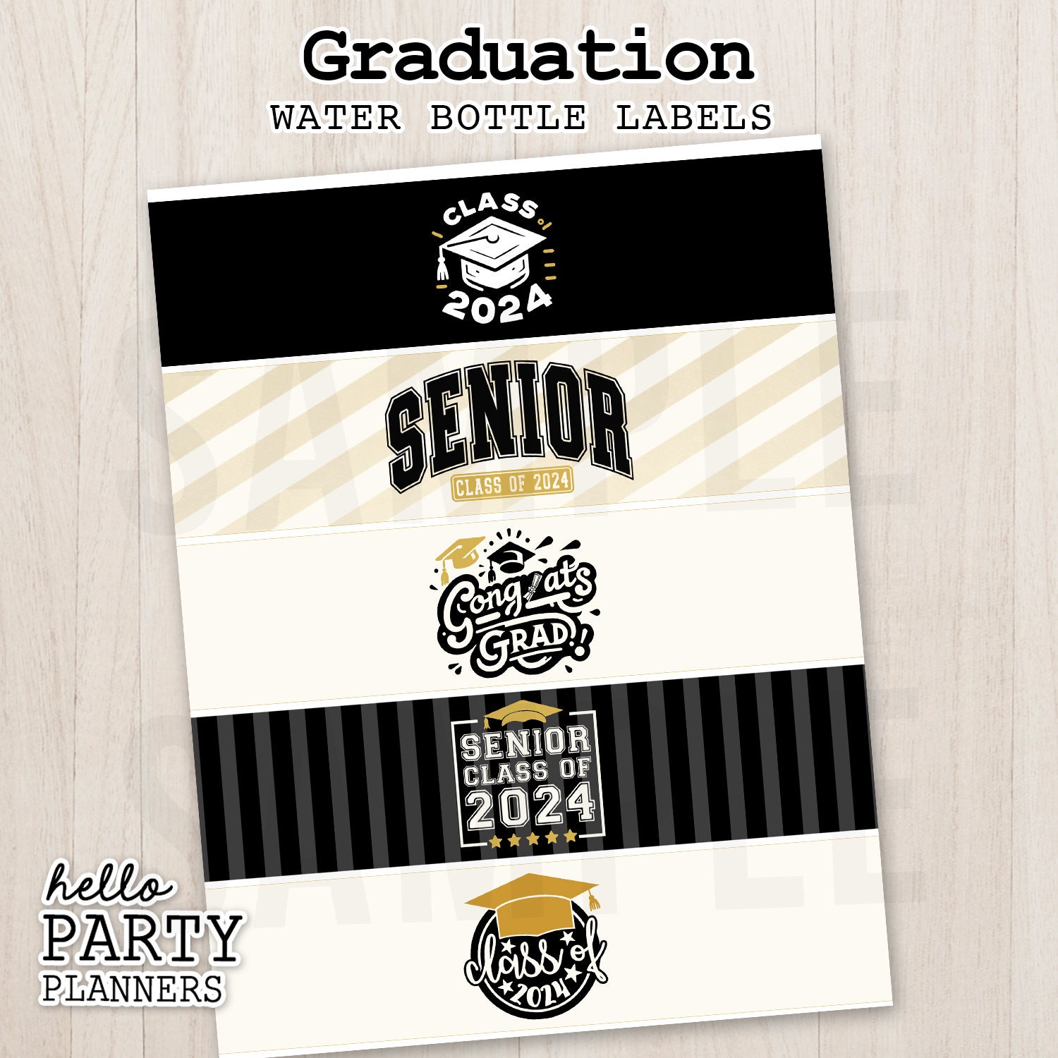 Graduation Water Bottle Labels, 2024 Senior, Graduation Printable ...