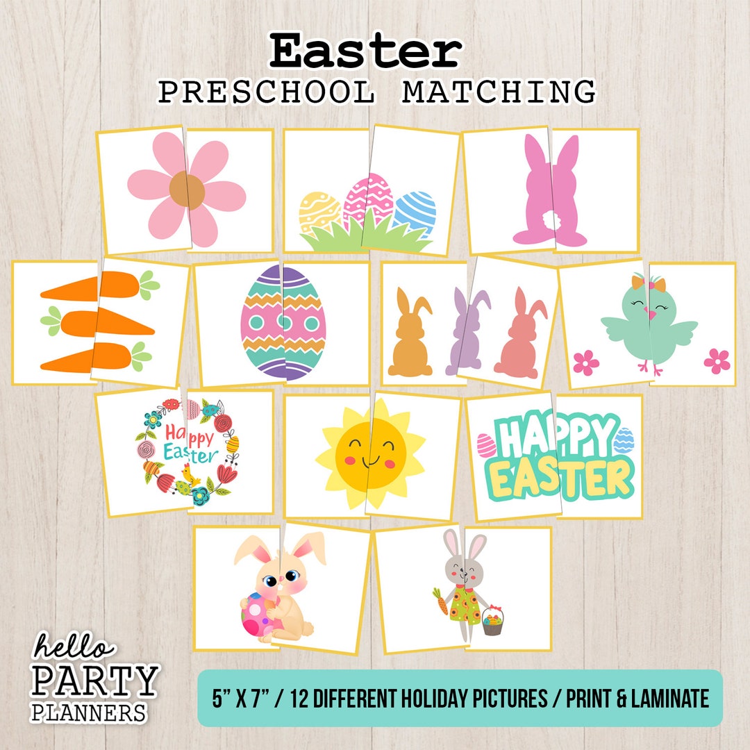 Easter Preschool Matching Game Printable | Easter Memory Cards for Kids ...