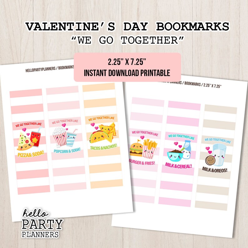 Valentine's Day Bookmark Printable, School Valentine's Gifts, Valentine ...