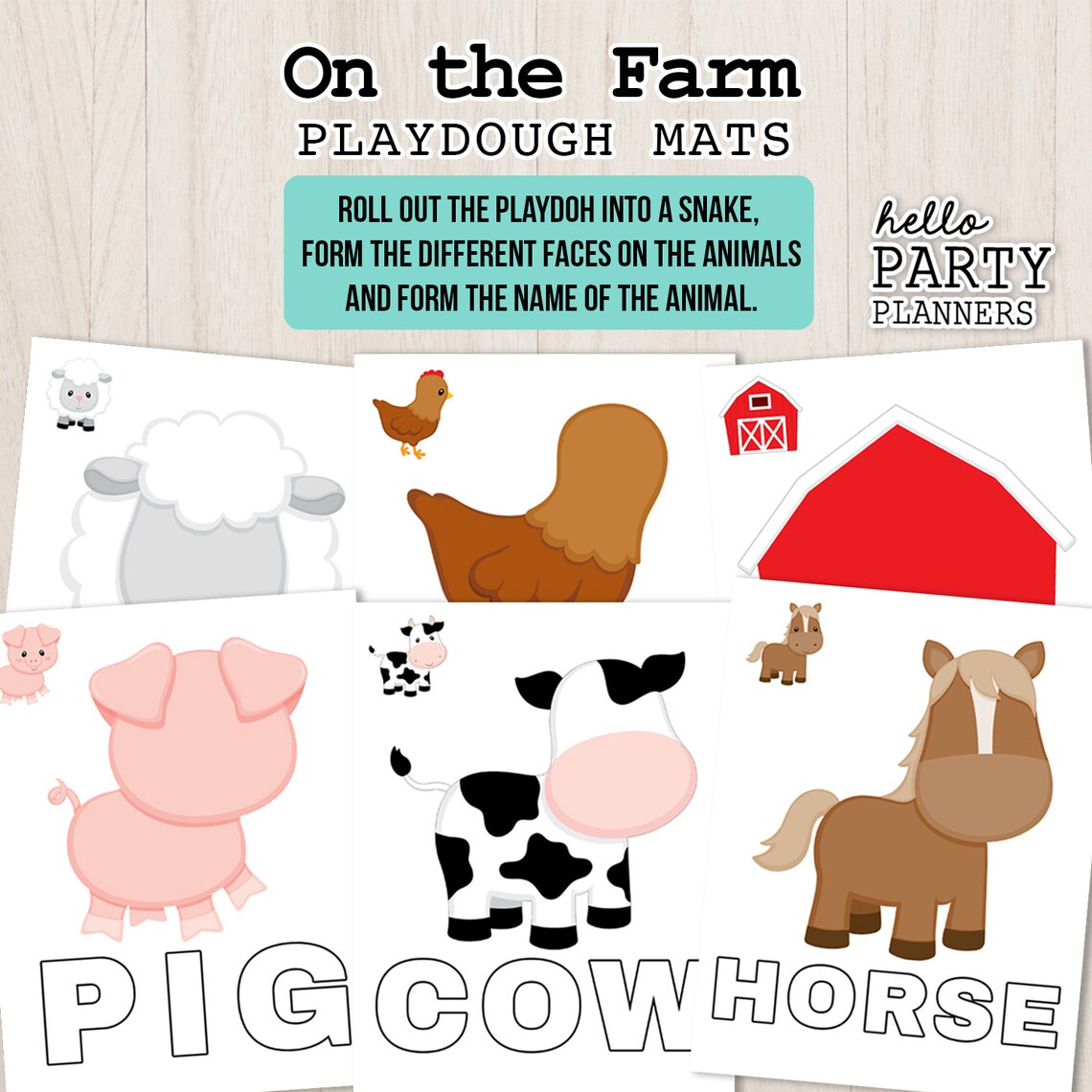 Farm Animal Play Dough Mats Preschool Activities Printable Play Doh ...