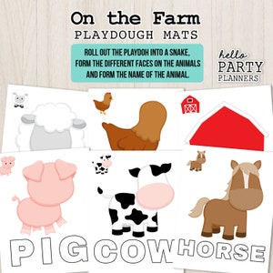 Farm Animal Play Dough Mats Preschool Activities Printable Play Doh ...