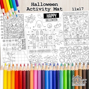 Halloween Activity Mat Preschool Activities Printable Halloween ...