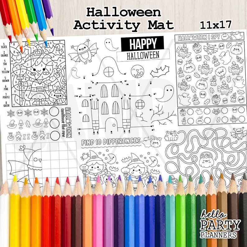 Halloween Activity Mat Preschool Activities Printable - Etsy