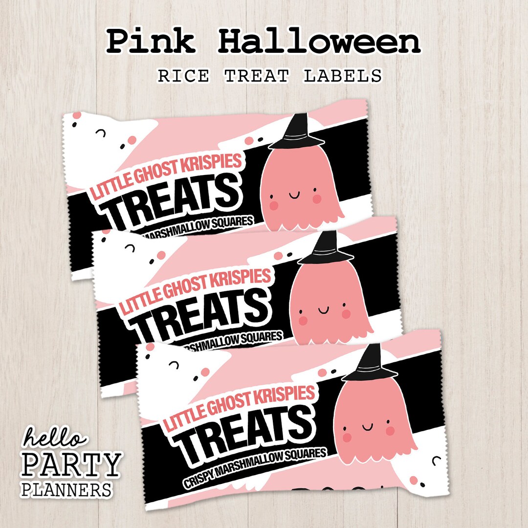 Pink Halloween Ghost Rice Treat Labels, Printable (digital Download) - Etsy