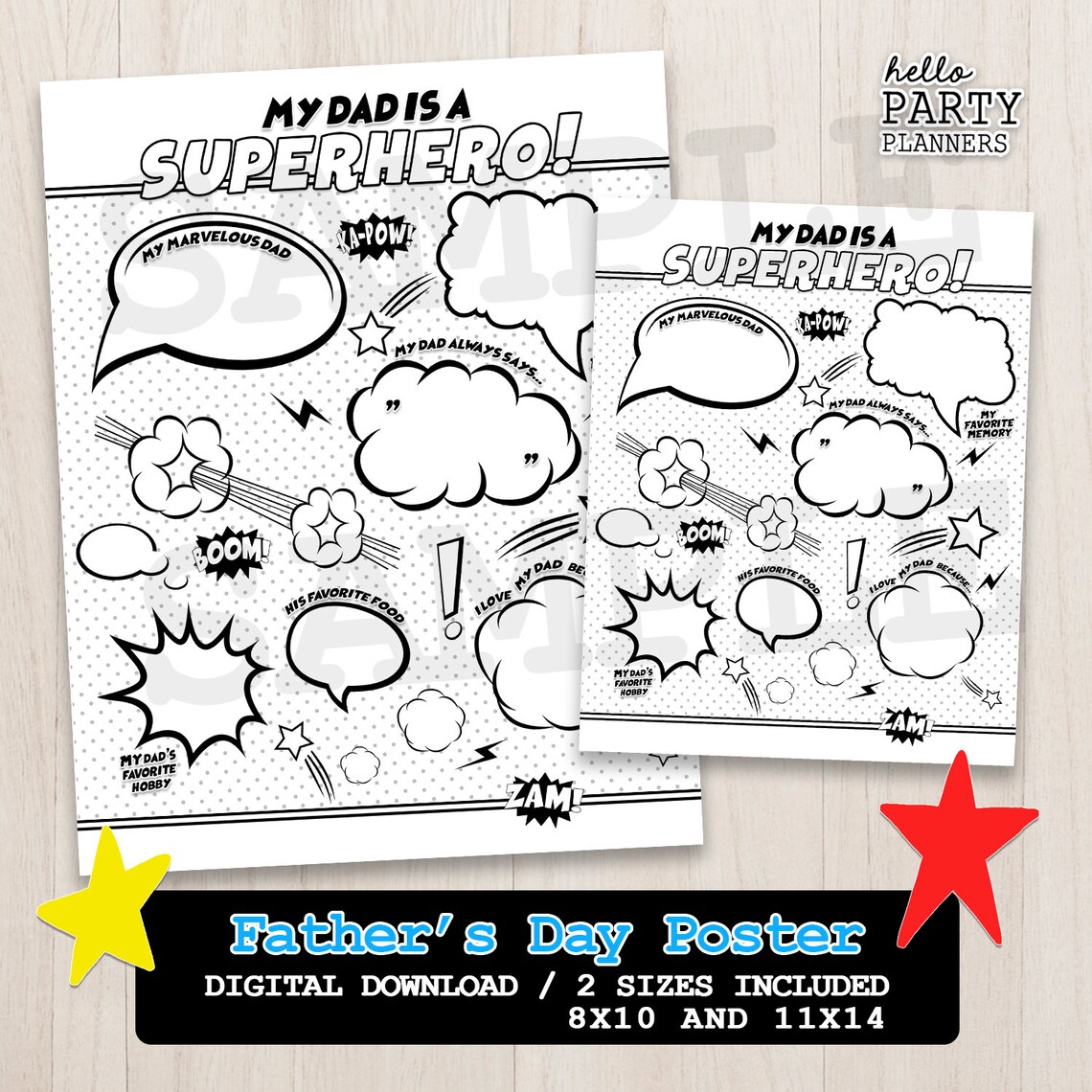 Superhero Dad Questionnaire: Father's Day Poster (digital Download) - Etsy