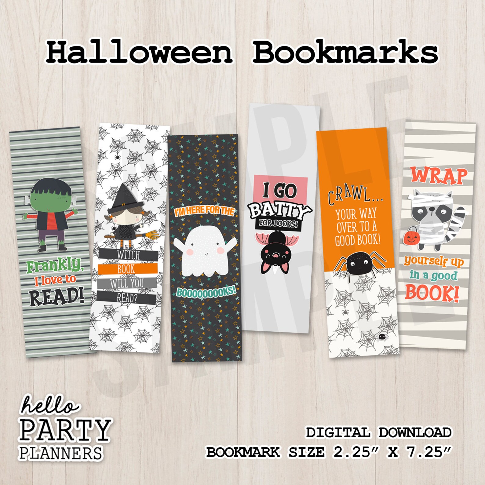 Halloween Bookmarks Halloween Printable Bookmark Bookmarks - Etsy