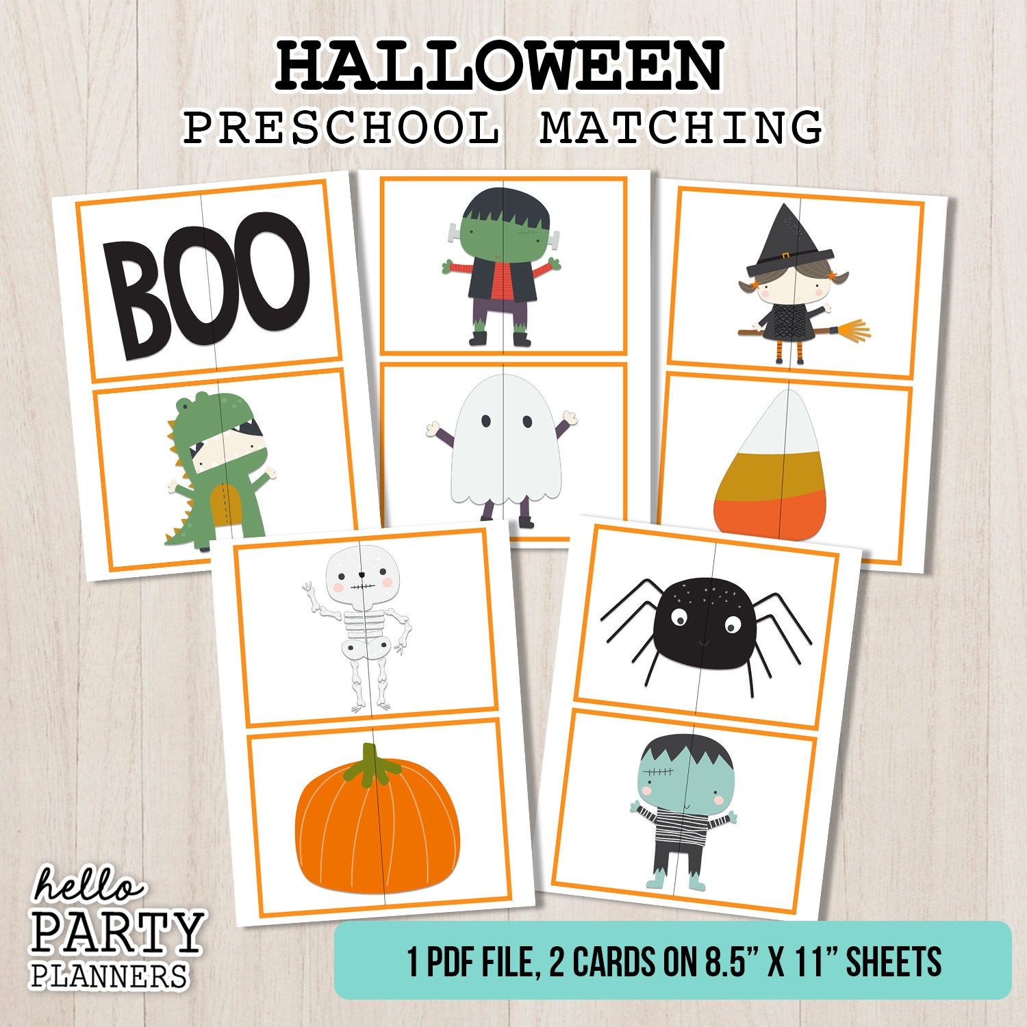 Halloween Matching Game: Preschool Activity (digital Download) - Etsy