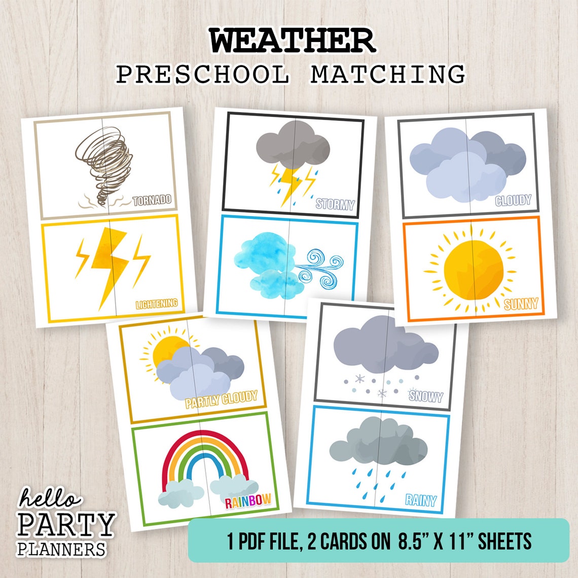 Weather Matching Game Preschool Activities Printable Weather Matching ...