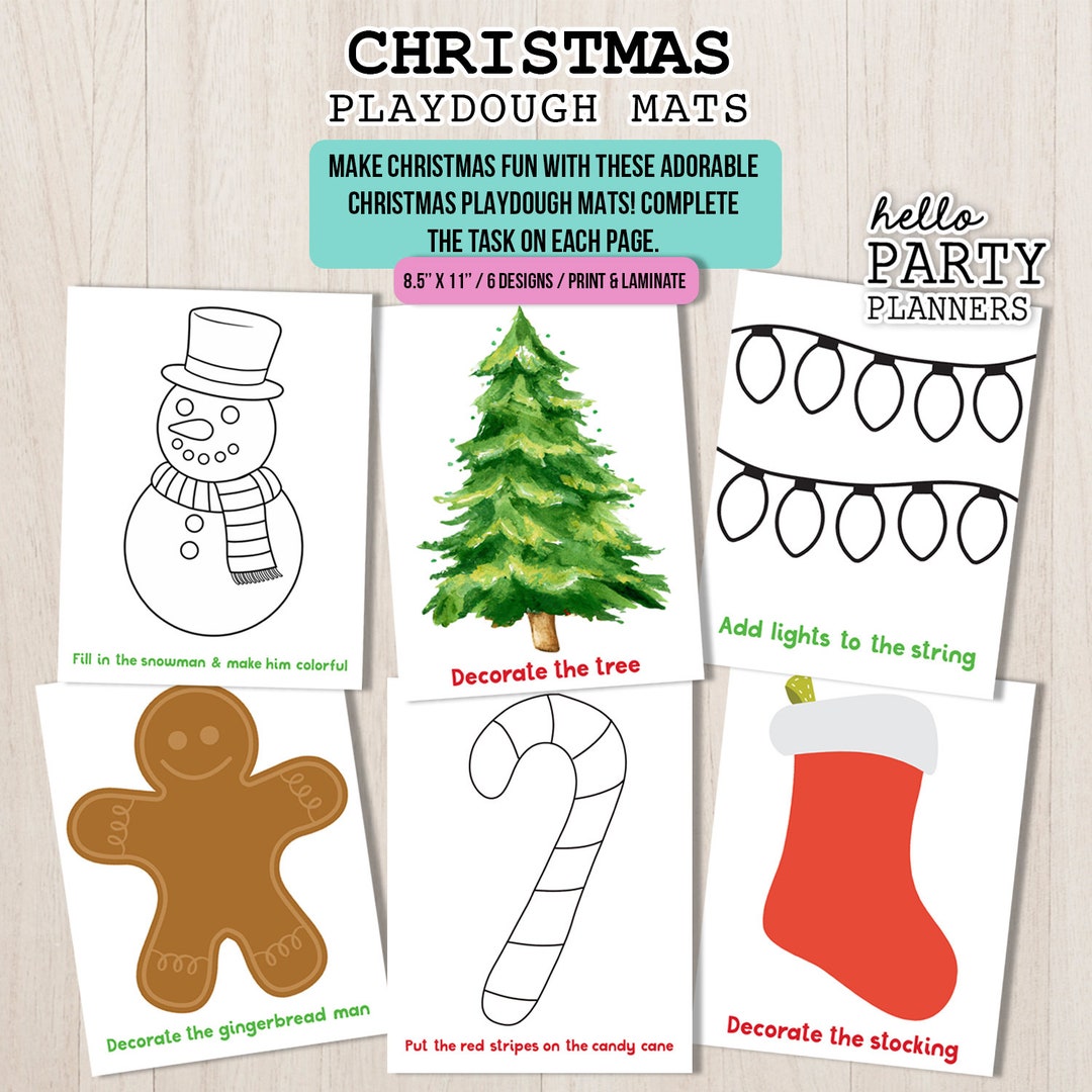 Christmas Play Dough Mats Printable