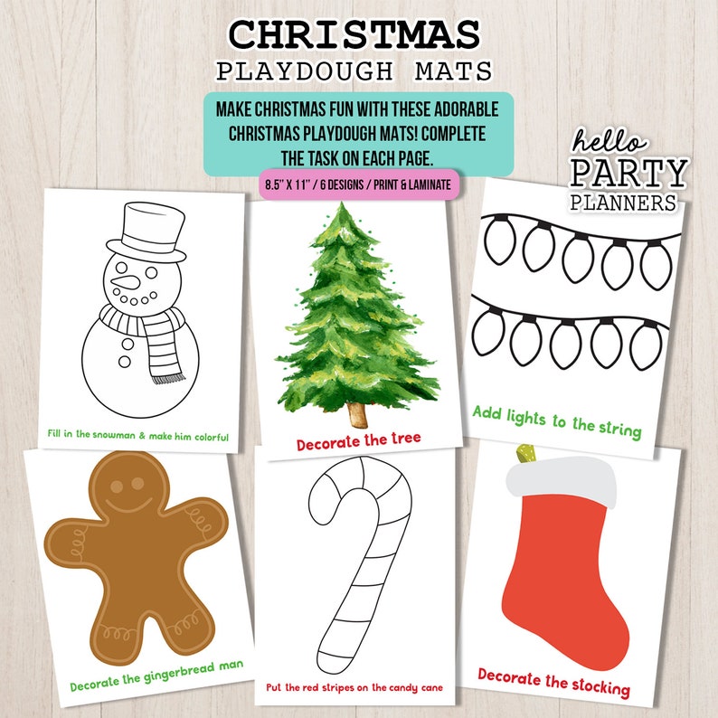 Christmas Play Dough Mats: Holiday Preschool Printable (digital ...