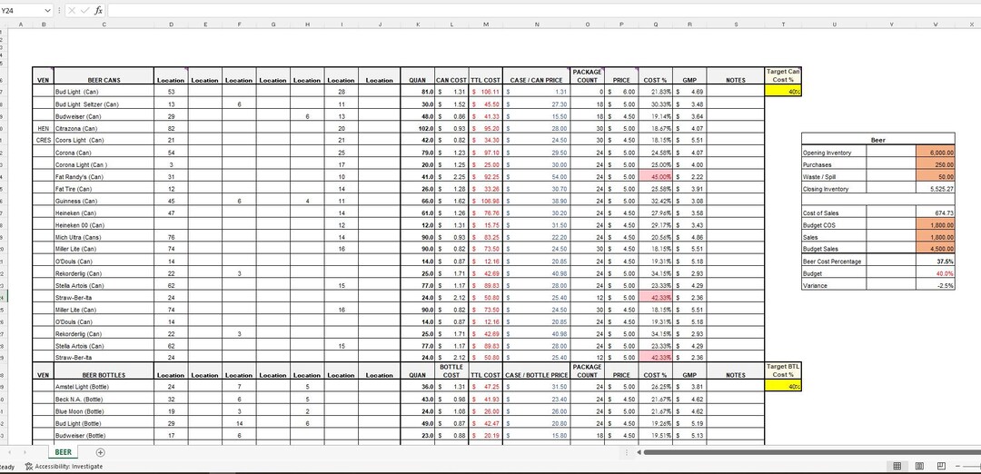 Beer Inventory and Costing - Etsy