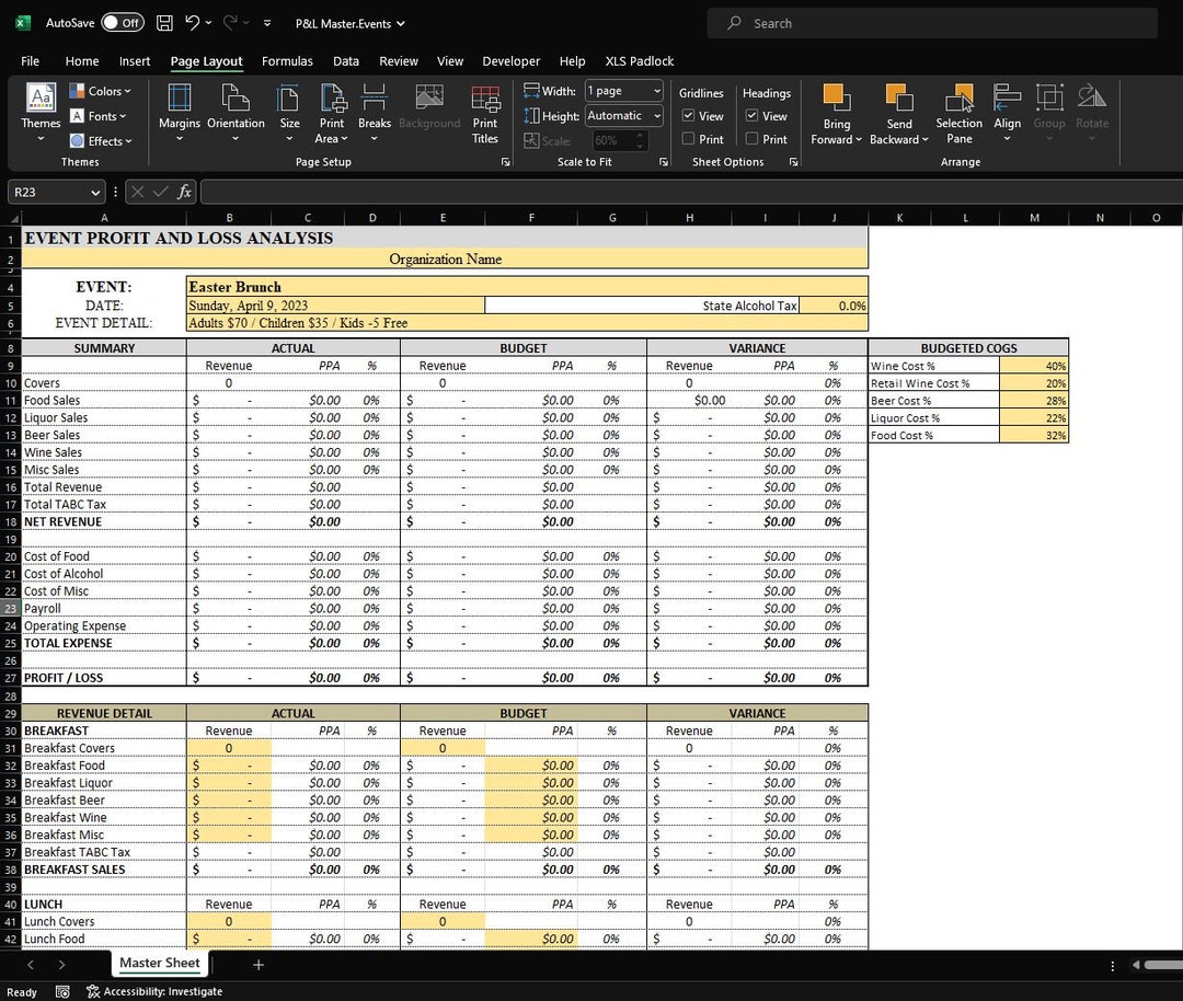 Event P&L Profit and Loss - Etsy Event P&L Profit and Loss - Etsy