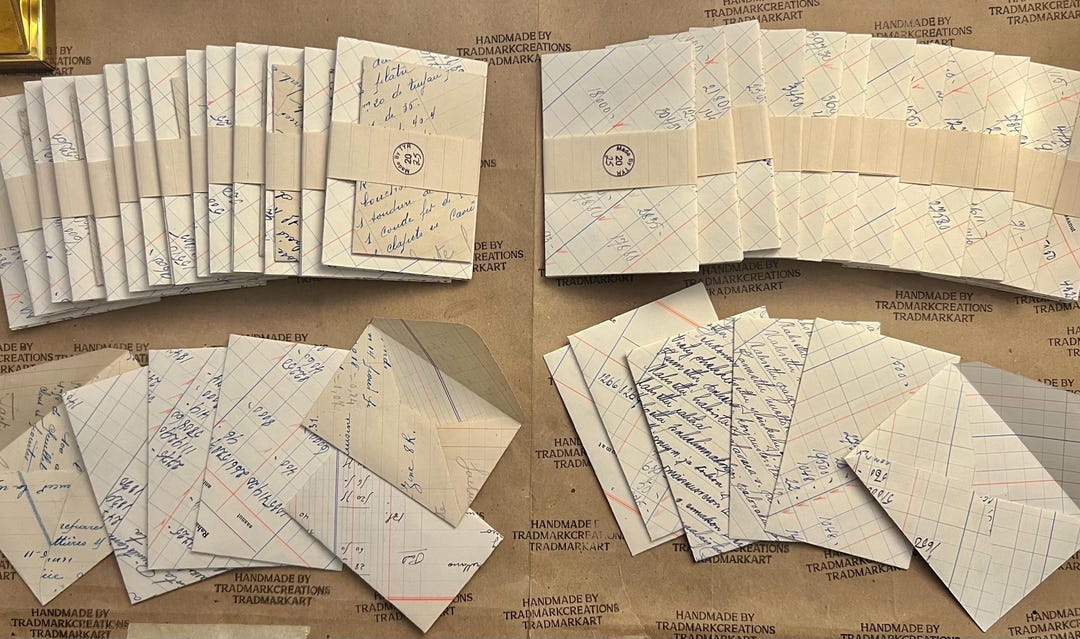 Vintage Antique Ledger Paper Envelope Sets (sm and XS) - Etsy