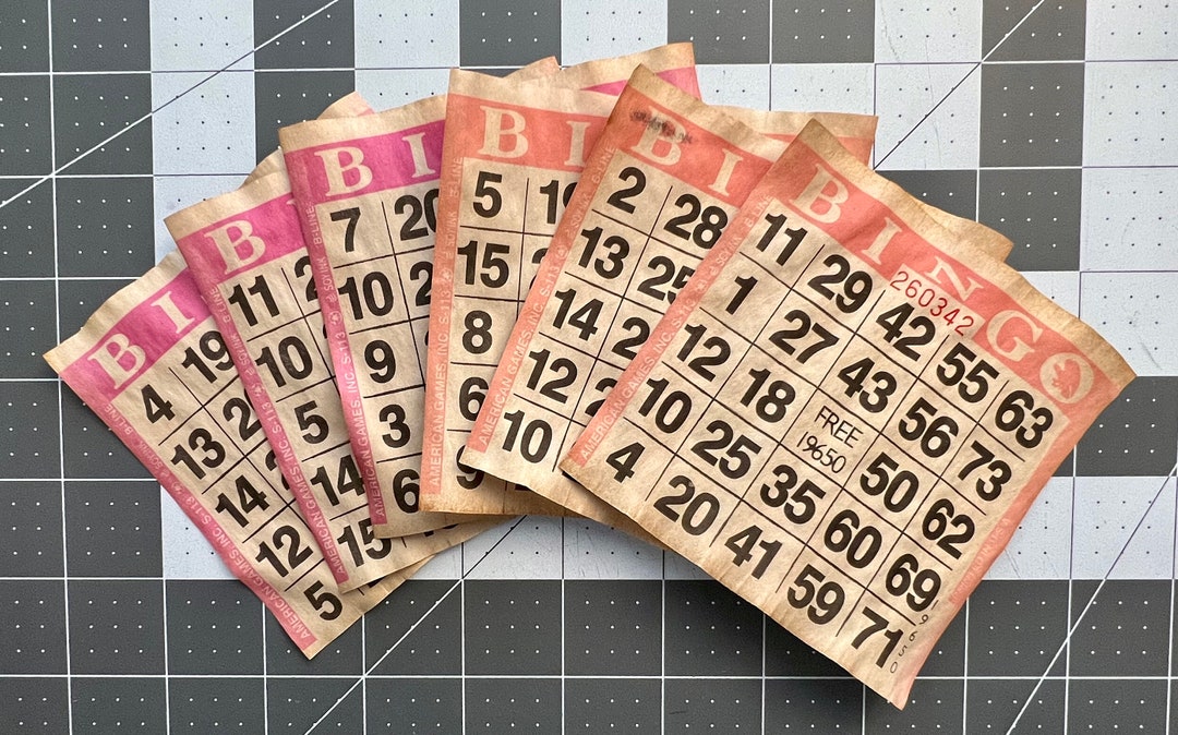 Coffee-dyed Pink Bingo Card Sheets - Etsy