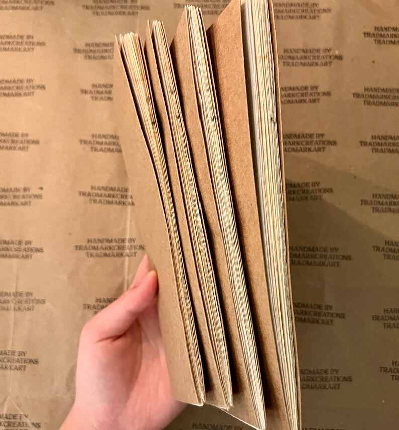 Handmade Vintage Blank Ledger, Onion Skin, and Writing Paper Notebook ...