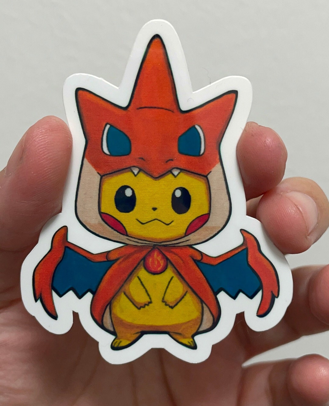 Sticker: Yellow Mouse in Fire Dragon Poncho Sticker - Etsy