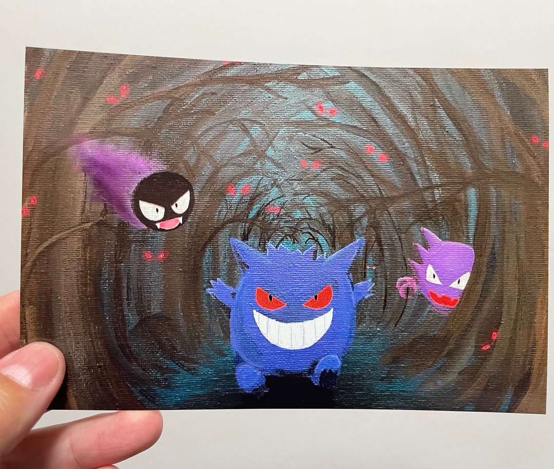 Print: Ghost Trio in Spooky Forest Print - Etsy