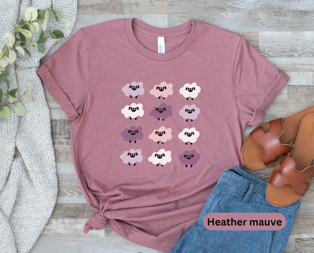 Herd of Sheep Shirt, Cute Sheep T-shirt, Pink and Purple Sheep Shirt ...