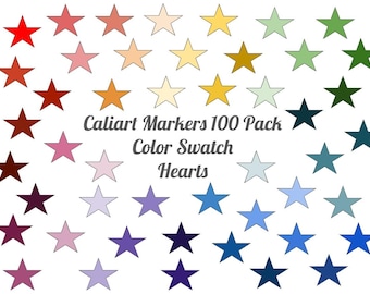 Caliart Markers 100 Pack Color Swatch - Clouds - Etsy