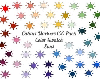 Caliart Markers 100 Pack Color Swatch Clouds - Etsy