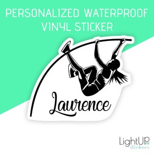 CUSTOMIZABLE Waterproof Vinyl Sticker Female Pole Vaulter With Custom ...