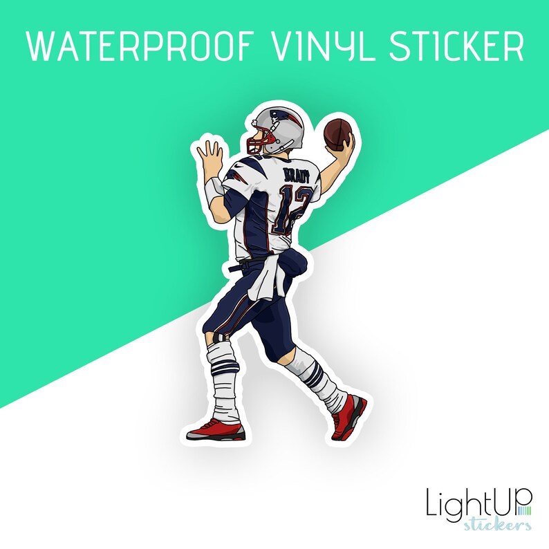Waterproof Vinyl Sticker Fan Art of Tom Brady New England - Etsy