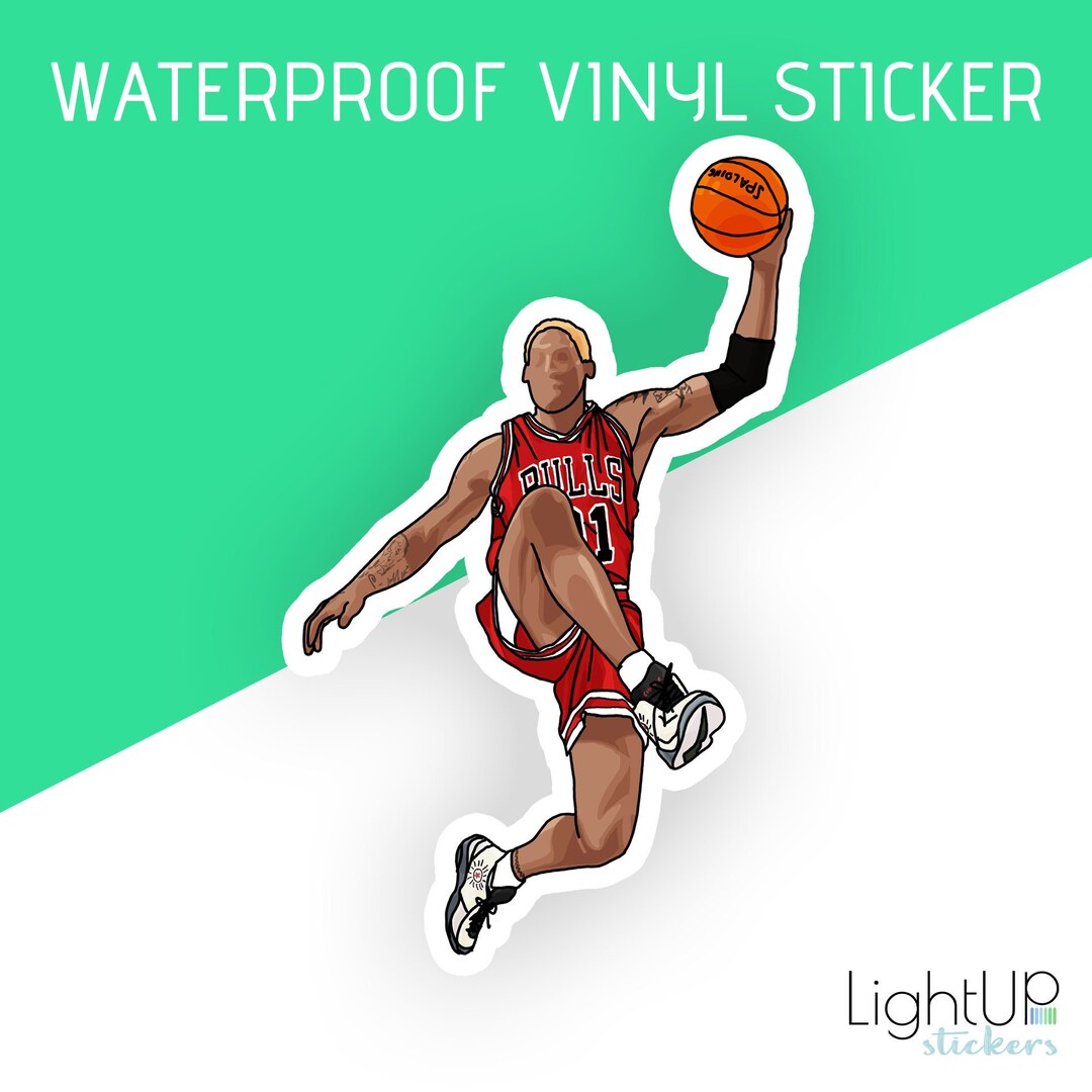 Waterproof Vinyl Sticker Fan Art of Dennis Rodman Chicago Bulls Number ...