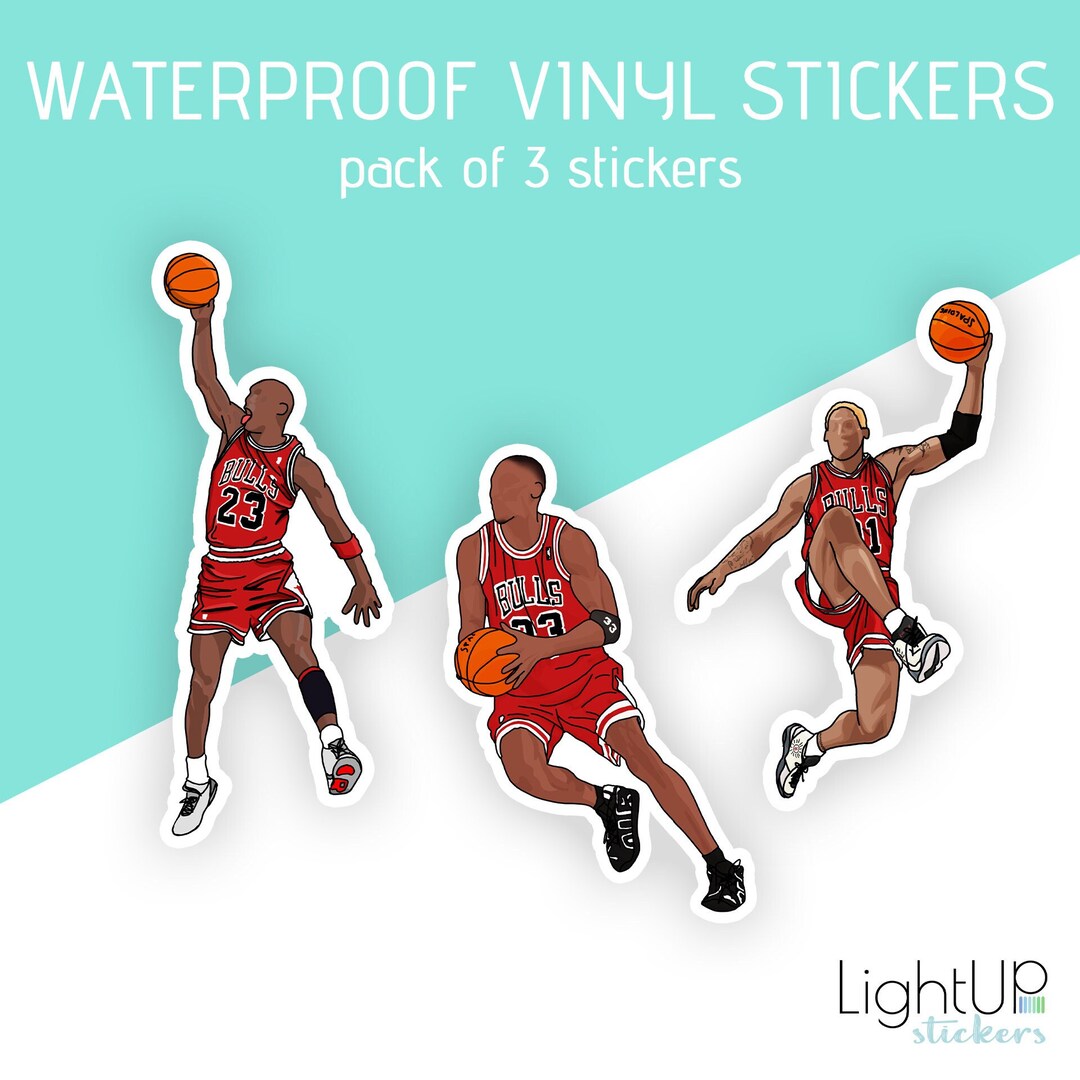 Waterproof Vinyl Sticker Pack Fan Art of Michael Jordan Scottie Pippen ...