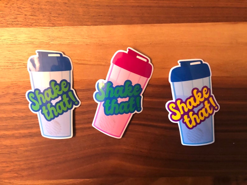 Waterproof Vinyl Sticker Shake That Gym Shaker Bottle - Etsy