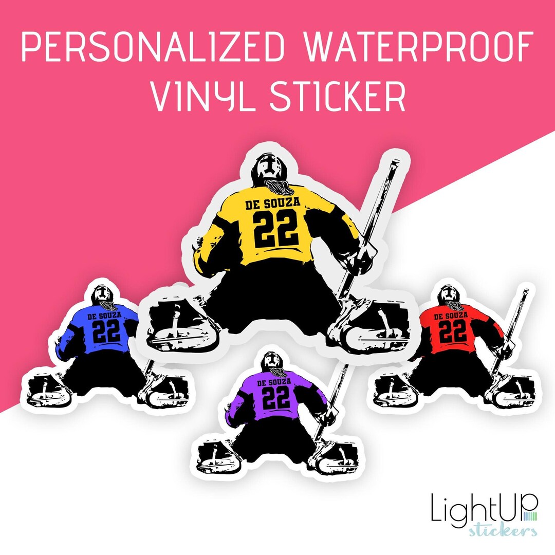 Customizable Female Hockey Goalie Sticker Waterproof Vinyl Sticker ...