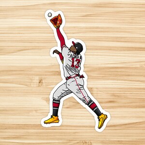 Waterproof Vinyl Sticker Fan Art of Ronald Acuna Jr. Atlanta Braves ...