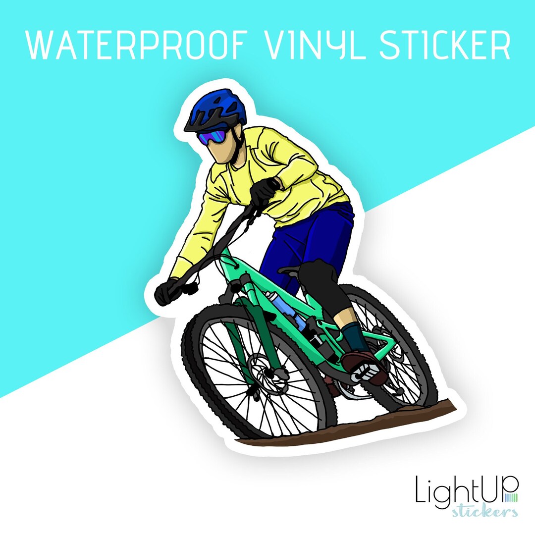 Waterproof Vinyl Sticker Mountain Biker Mountain Biking Sticker - Etsy