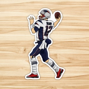 Waterproof Vinyl Sticker Fan Art of Tom Brady New England - Etsy