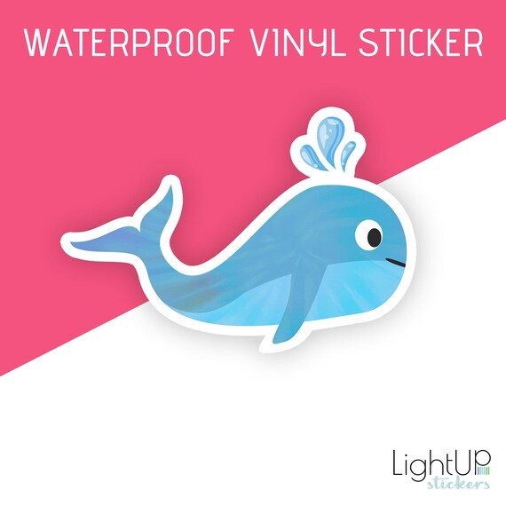 Waterproof Vinyl Sticker Happy Whale Waterproof Vinyl - Etsy
