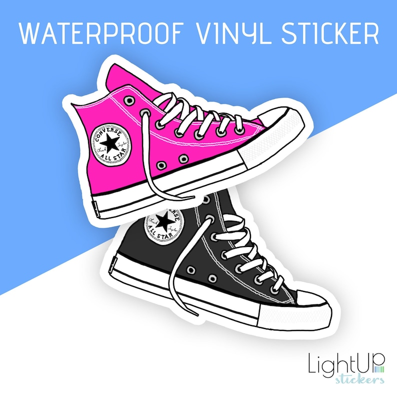 Waterproof Vinyl Sticker Fan Art of Converse Shoe Sneaker - Etsy