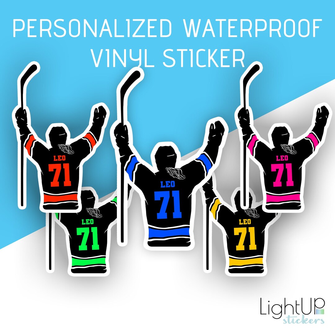 Customizable Female Hockey Player Sticker Waterproof Vinyl Sticker ...