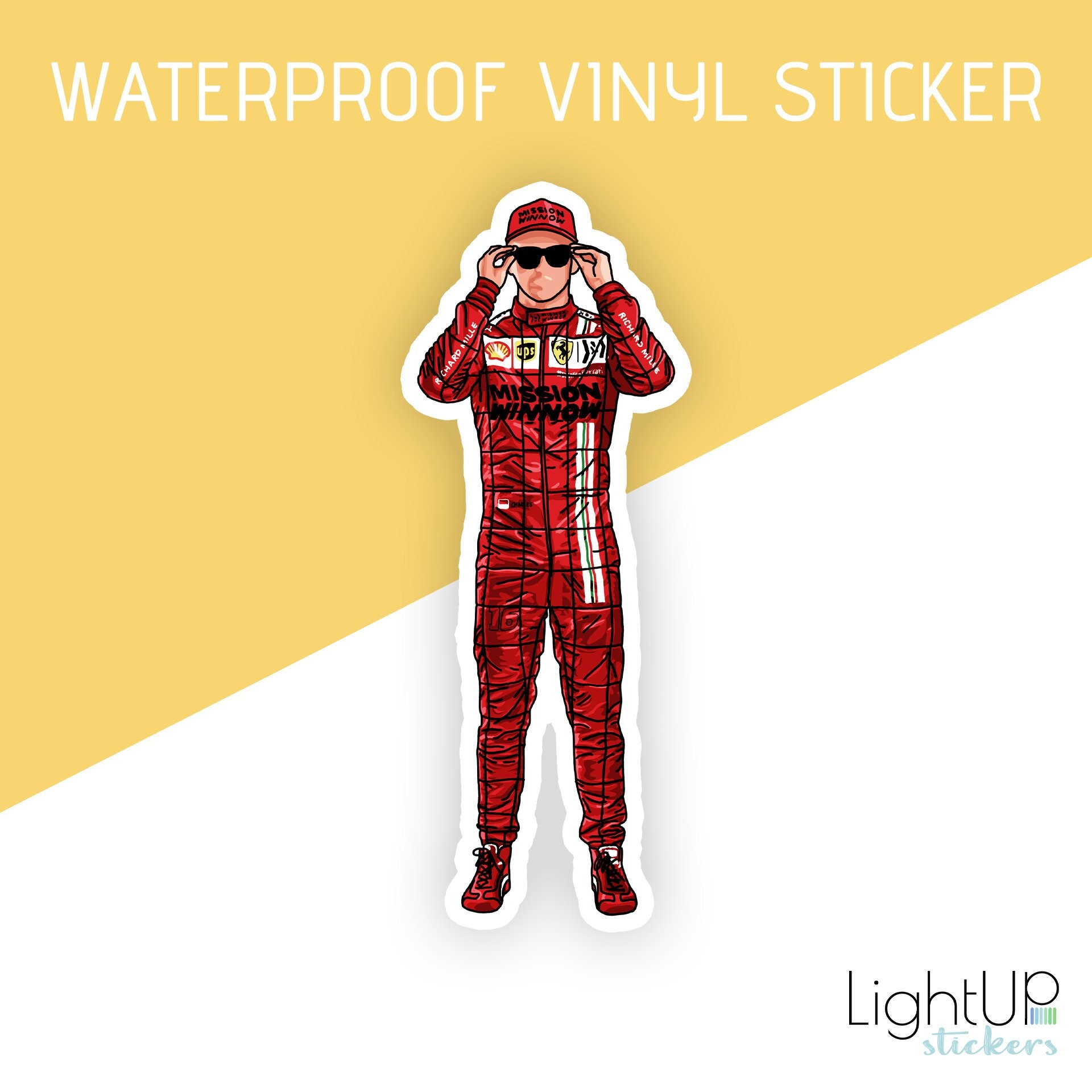 Waterproof Vinyl Sticker Race Car Driver Charles Leclerc - Etsy