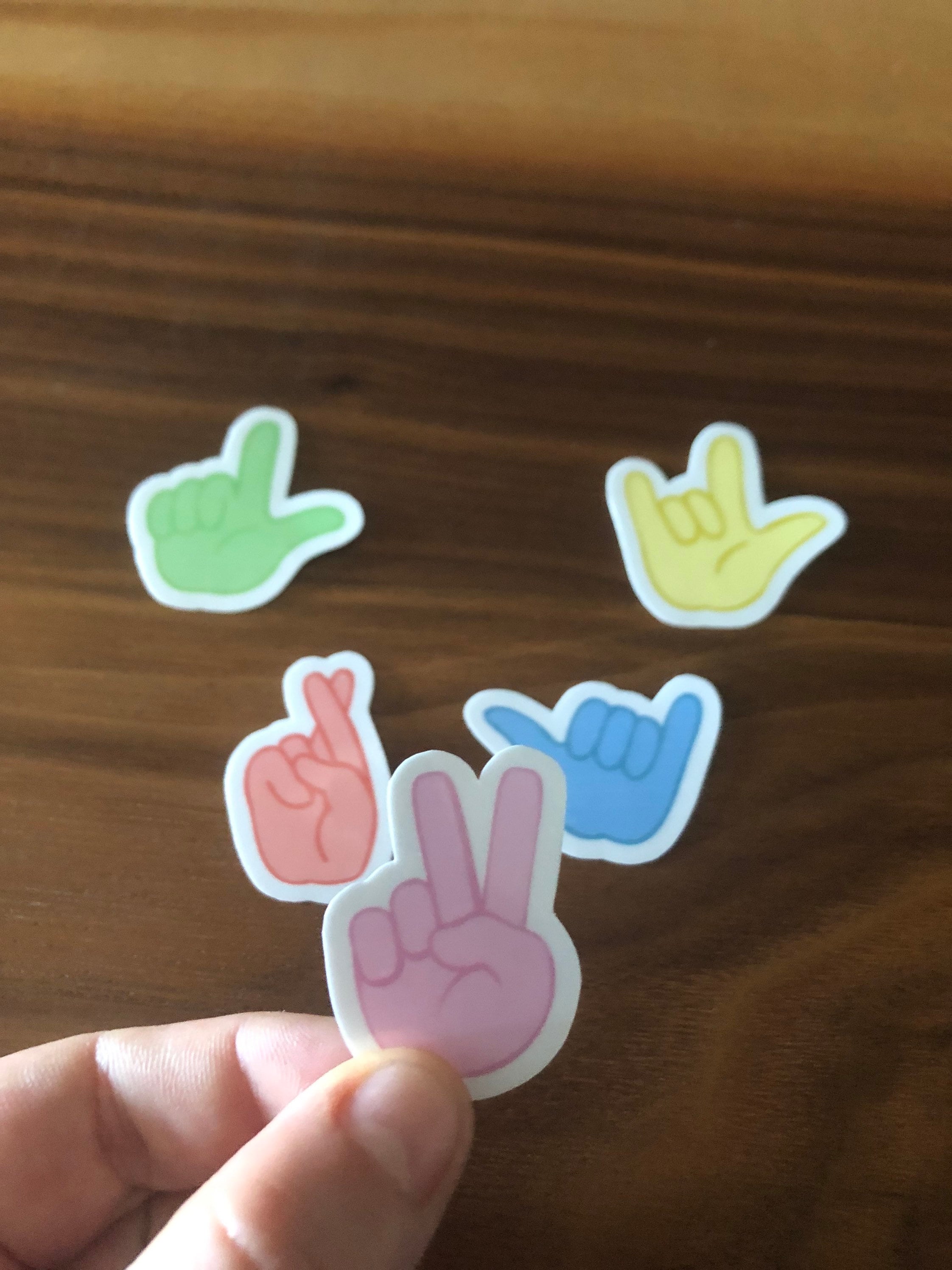 Waterproof Vinyl Sticker Pack Hand Signs Paquet - Etsy
