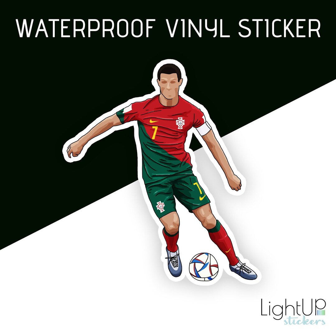 Waterproof Vinyl Sticker Fan Art Cristiano Ronaldo Soccer Player Al ...