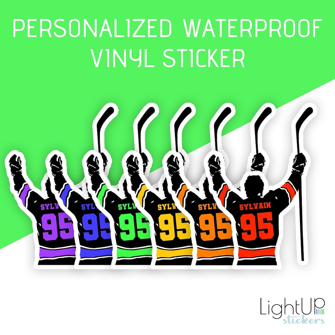 Customizable Vinyl Sticker Hockey Player With Personalized Name and ...